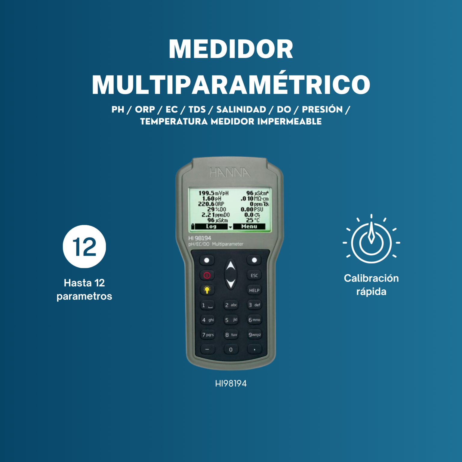 Medidor Multiparamétrico de Calidad de Agua HI98194, Hanna Instruments ...
